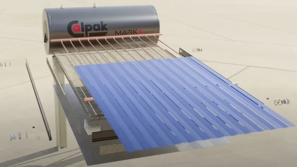 Calpak Mark 5 Ηλιακός Θερμοσίφωνας 125lt 2.1m² Glass Τριπλής Ενέργειας ...