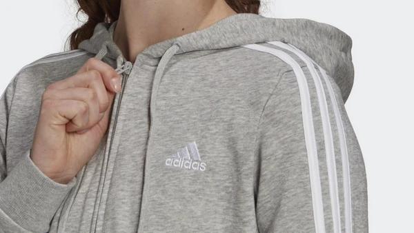 Adidas Essentials 3-Stripes French Terry Γυναικεία Ζακέτα Φούτερ Μακριά ...