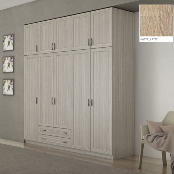 Savvidis Πεντάφυλλη Ντουλάπα Ρούχων με Πατάρι Latte 233x60x252cm ...