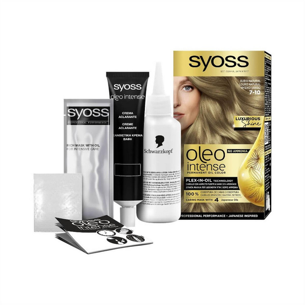 Syoss Oleo Intense 7-10 Φυσικό Ξανθό Μόνιμη Βαφή Μαλλιών Χωρίς Αμμωνία ...