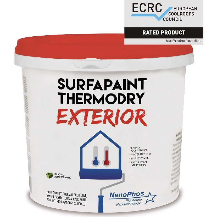 Nanophos Surfapaint Thermodry Exterior Ακρυλικό Θερμομονωτικά Χρώμα ...