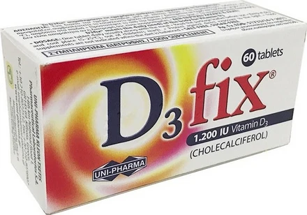 Uni-Pharma D3 Fix 1200iu 60 Ταμπλέτες | BestPrice.gr