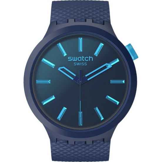 Swatch Indigo Glow Ανδρικό Ρολόι με Μπλε Καουτσούκ Λουράκι SB05N113 ...