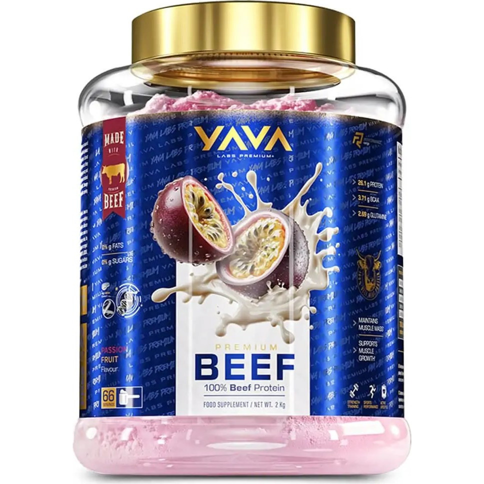 Yava Labs Premium Beef Protein Passion Fruit Πρωτεΐνη Γράμμωσης 2kg ...