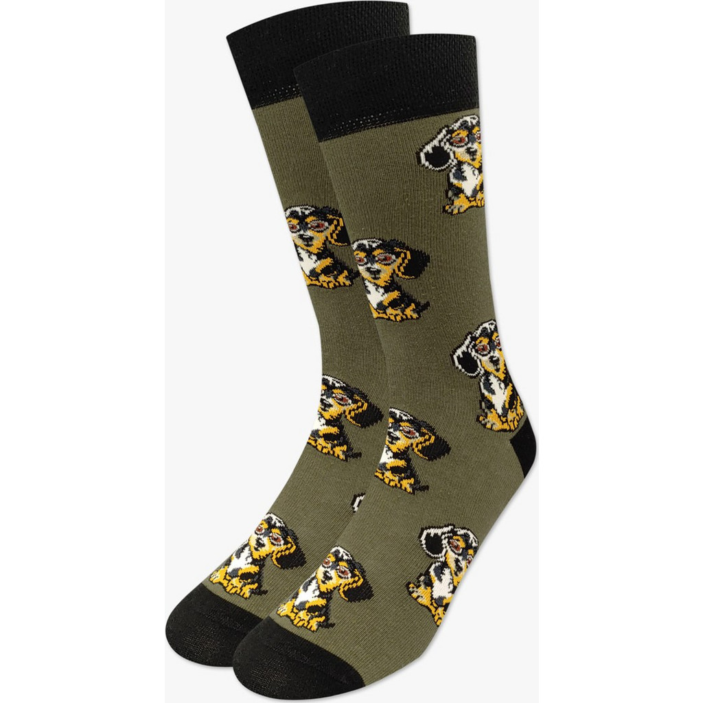 NODO Dog Beagle Puppy Ανδρικές Κάλτσες Ψηλές με Σχέδια Χακί 1Pack ...