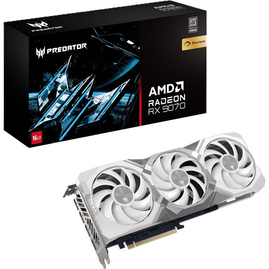 Acer Radeon RX 9070 16GB GDDR6 Predator BiFrost OC White Κάρτα Γραφικών ...