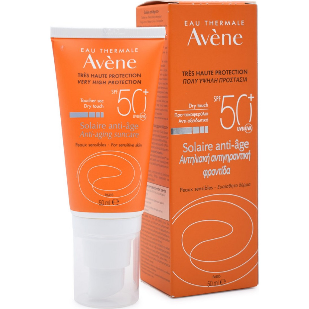 Avene Solaire Dry Touch Αντηλιακή Κρέμα Προσώπου Αντιγηραντική SPF50 ...