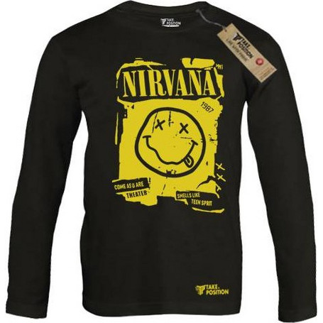 Takeposition Nirvana Come As You Are Παιδικό T-Shirt Μακρυμάνικο Μαύρο ...