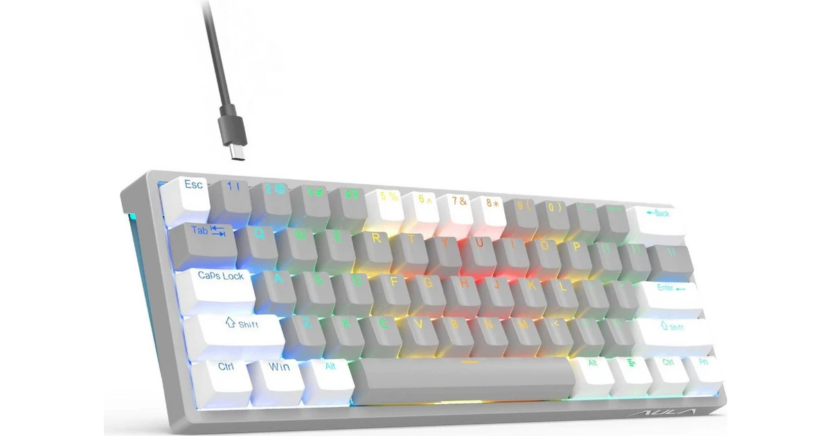 Aula F3261 Μηχανικό Gaming Πληκτρολόγιο 60% με Custom Green Διακόπτες ...