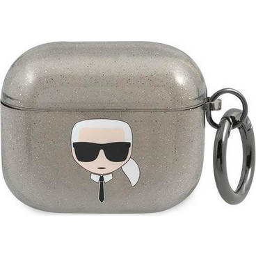 Karl Lagerfeld Glitter Karl Head Θήκη Σιλικόνης με Γάντζο για Apple ...