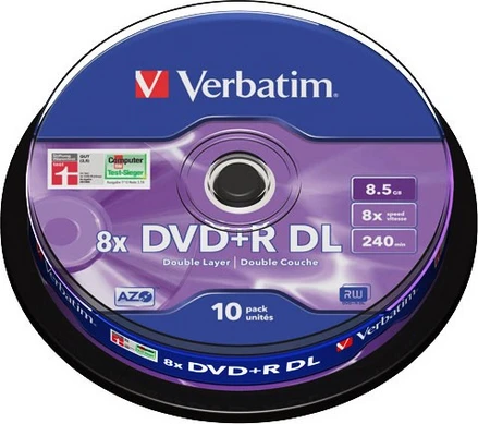 Verbatim 43666 Εγγράψιμα DVD+R 8x Dual Layer 8.5GB Cake Box 10τμχ | BestPrice.gr