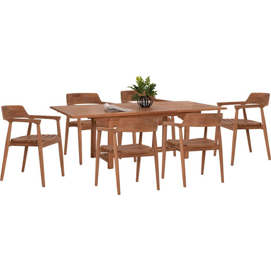 HomeMarkt Frem Σετ Τραπεζαρία Κήπου Ξύλινο 7τμχ Καφέ HM21291 | BestPrice.gr