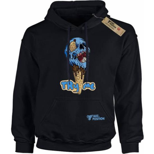 Takeposition Try Me Παιδικό Φούτερ με Κουκούλα Μαύρο 811-1511-02 | BestPrice.gr