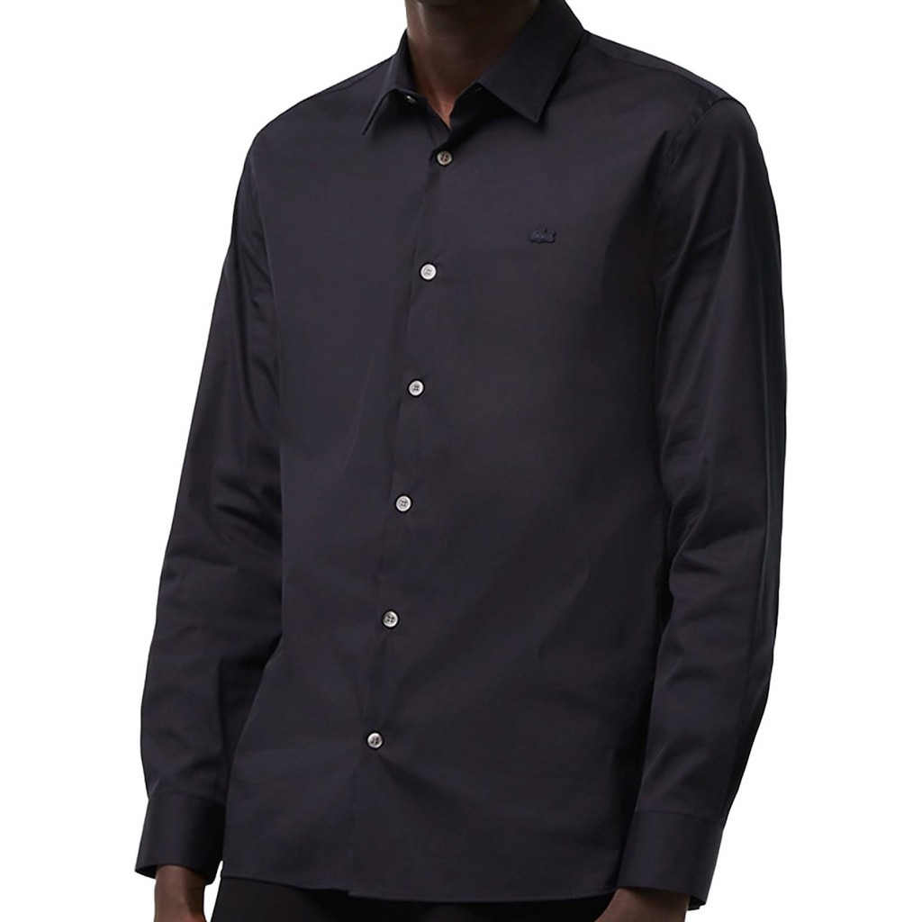 Lacoste Ανδρικό Πουκάμισο Βαμβακερό Μακρυμάνικο Slim Fit Μαύρο CH5253 ...
