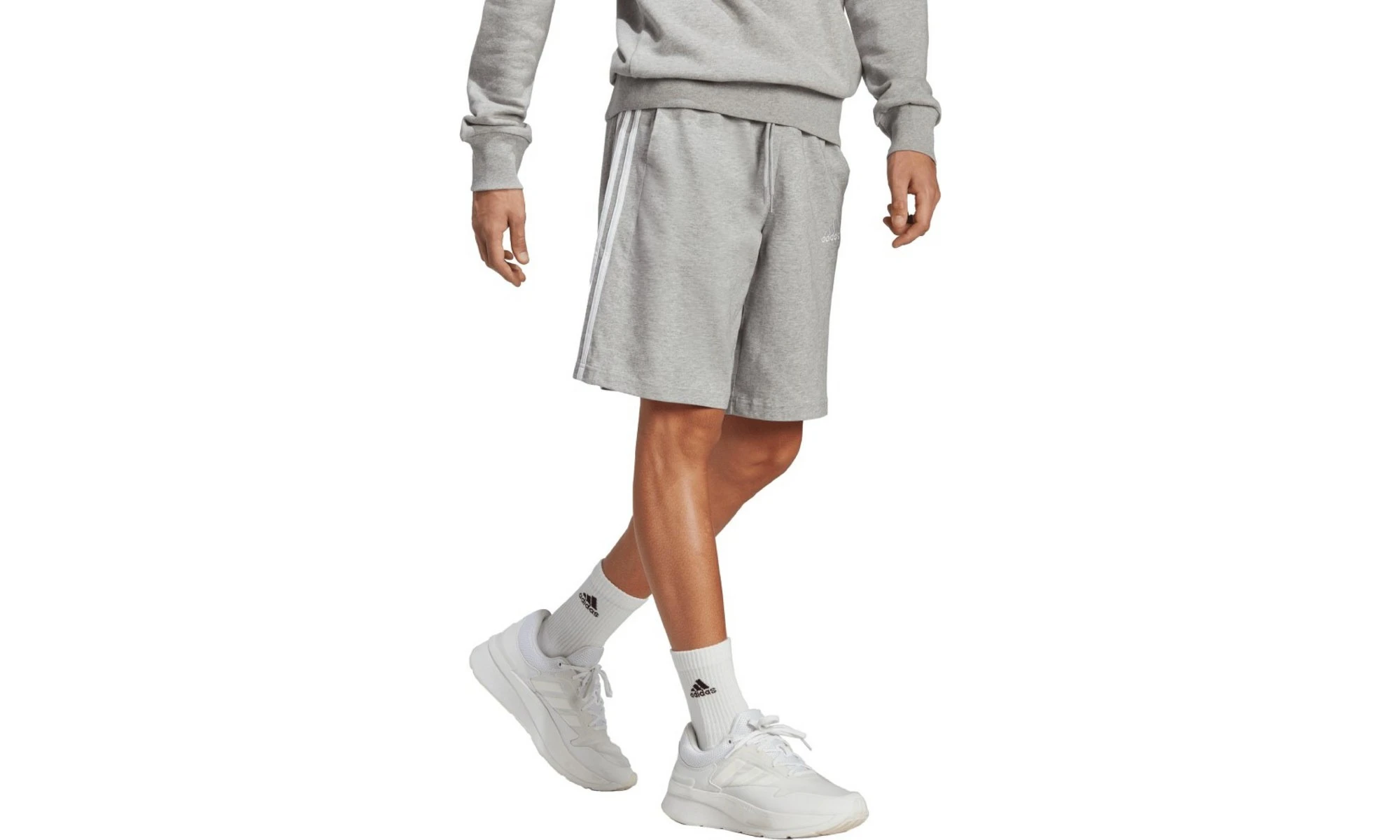 Adidas Essentials Single Jersey 3-Stripes Αθλητική Ανδρική Βερμούδα Γκρι IC9384 | BestPrice.gr