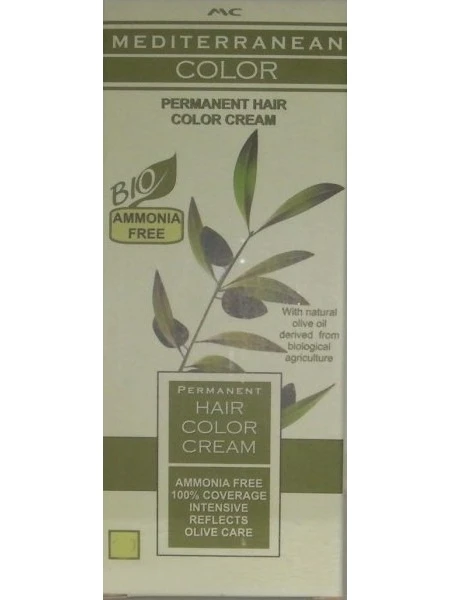 Mediterranean Color Permanent Hair Color Cream 1 0 Μαύρο Φυσικό Φυτική