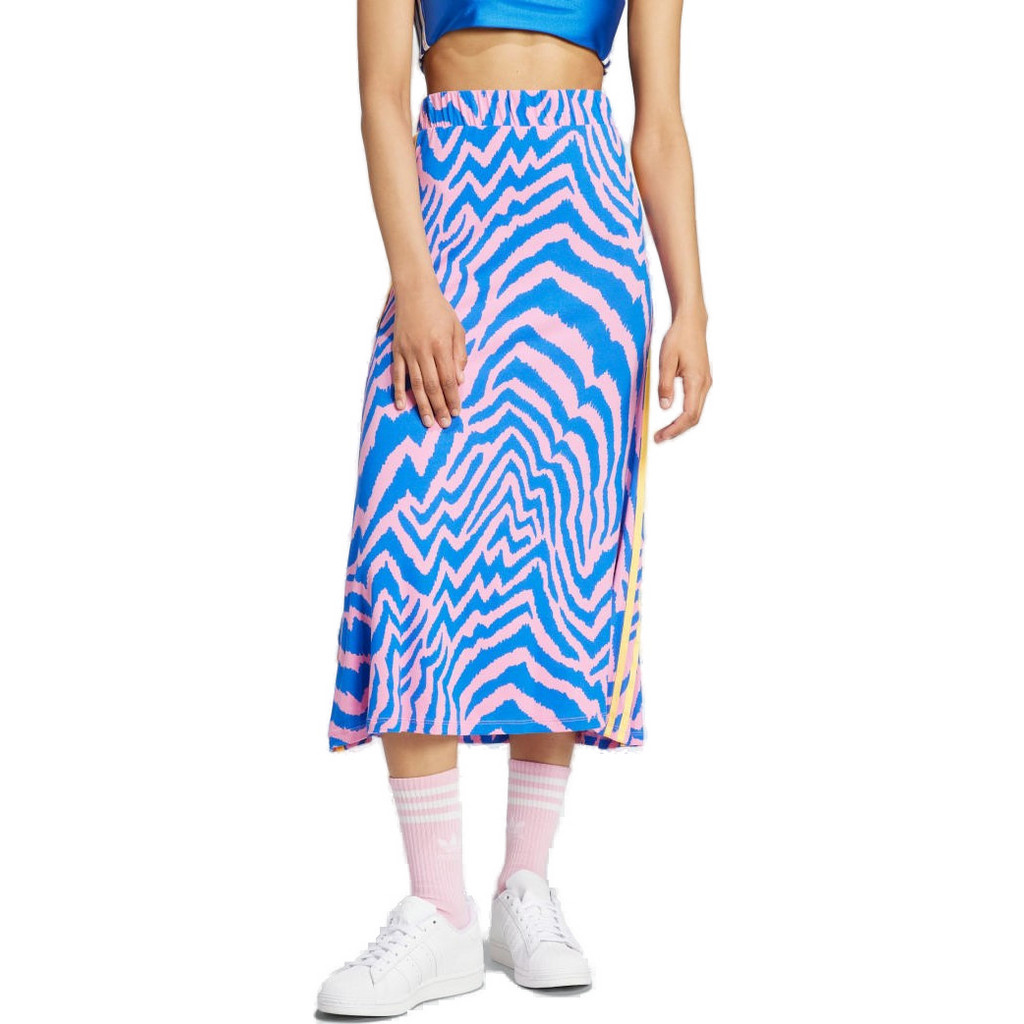 Adidas Farm Rio 3-Stripes Μίντι Φούστα Υφασμάτινη Ψηλόμεση Κλος Γαλάζια ...