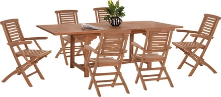 HomeMarkt Crander Σετ Τραπεζαρία Κήπου Ξύλινο 7τμχ Καφέ HM21288 ...