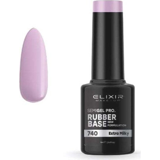 Elixir Semigel 740 Rubber Base Ημιμόνιμο Βερνίκι Νυχιών 5ml | BestPrice.gr