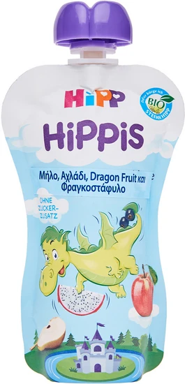Hipp Hippies Βιολογικό Βρεφικό Ρόφημα Φρουτοπολτός Μήλο Αχλάδι Dragon ...
