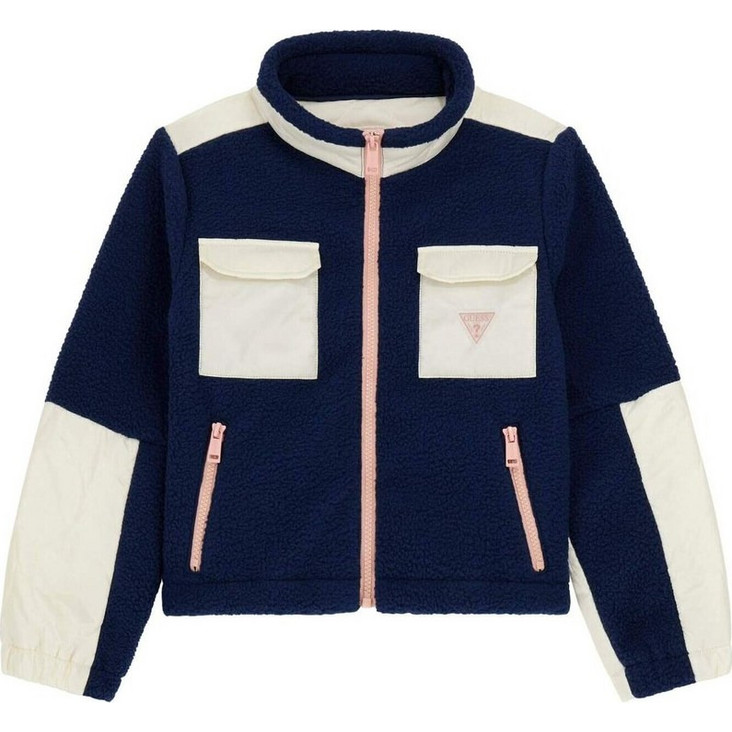 Guess Παιδική Ζακέτα Fleece με Φερμουάρ Navy Μπλε J4YL09WGBG0-G7HR ...