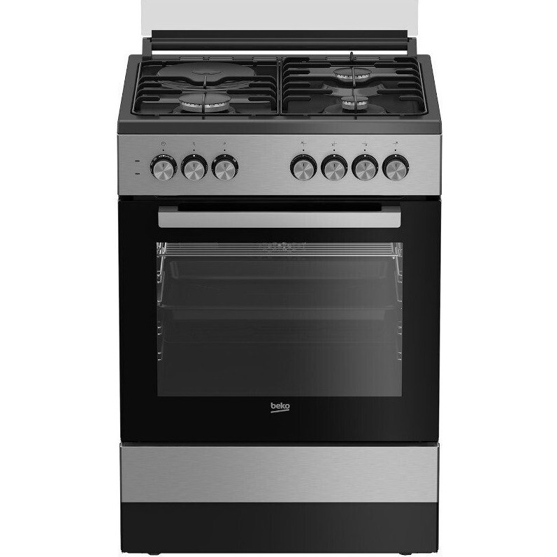 Beko FSE 6312 GX Κουζίνα Ηλεκτρική 72lt με Εστίες Αερίου 60cm ...