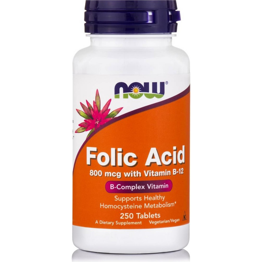 Now Foods Folic Acid 800mcg 250 Ταμπλέτες | BestPrice.gr
