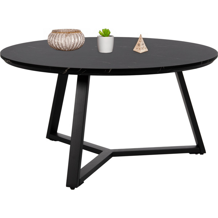 HomeMarkt Τραπεζάκι Σαλονιού MDF με Μεταλλική Βάση Φ80xΥ42cm HM9586.01 ...