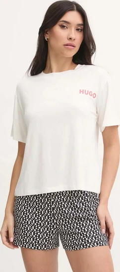 Hugo Γυναικεία Μπλούζα Πιτζάμας Καλοκαιρινή Βαμβακερή Λευκή Μαύρη ...