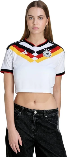 Adidas Germany 26 Home Γυναικείο Αθλητικό Crop Top Λευκό KE5854 ...