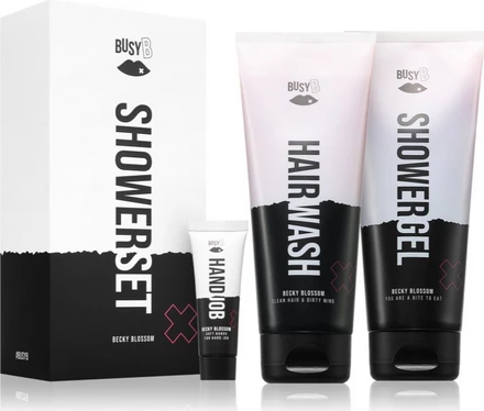 BusyB Hair Wash Becky Blossom Shampoo 230ml + Shower Gel 230ml + Hand ...
