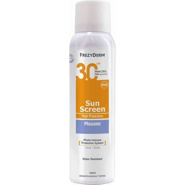 Frezyderm Sun Screen Αντηλιακό Mousse Προσώπου & Σώματος SPF30 150ml ...