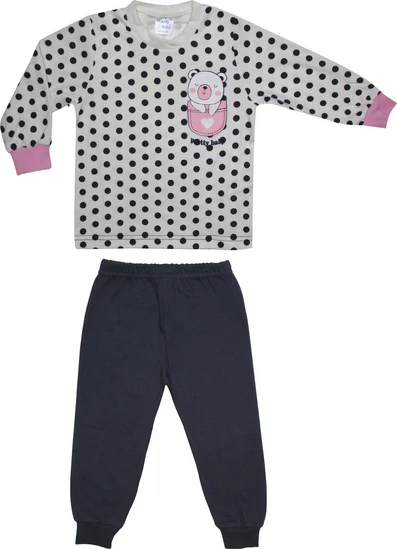 Pretty Baby Παιδική Πιτζάμα Βαμβακερή Χειμωνιάτικη Λευκή Navy Μπλε ...