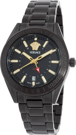 Versace V-Code Ανδρικό Ρολόι με Μαύρο Μεταλλικό Μπρασελέ VEAFA0824 ...