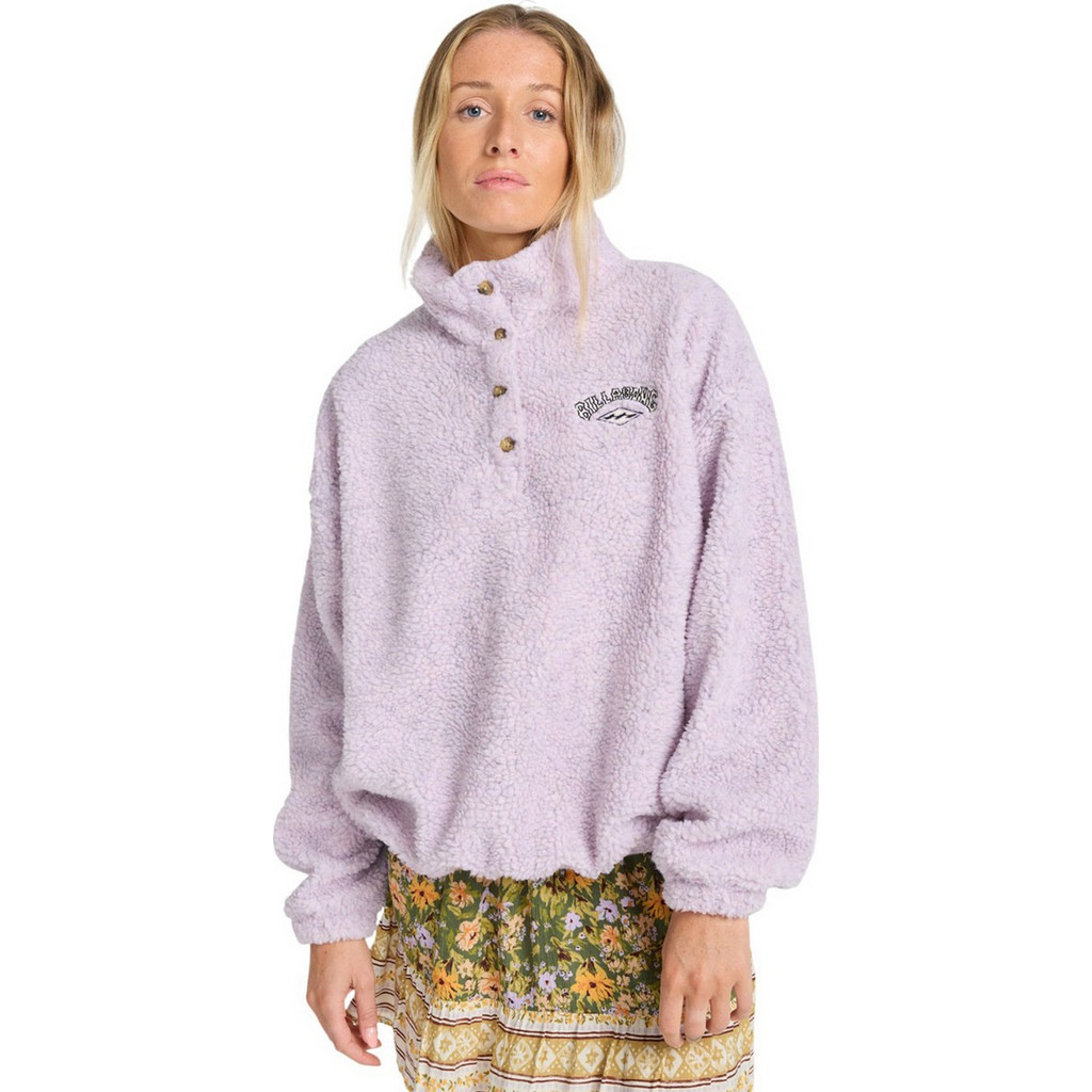 Billabong Run The Road Γυναικείο Φούτερ Fleece Oversized Λιλά ...