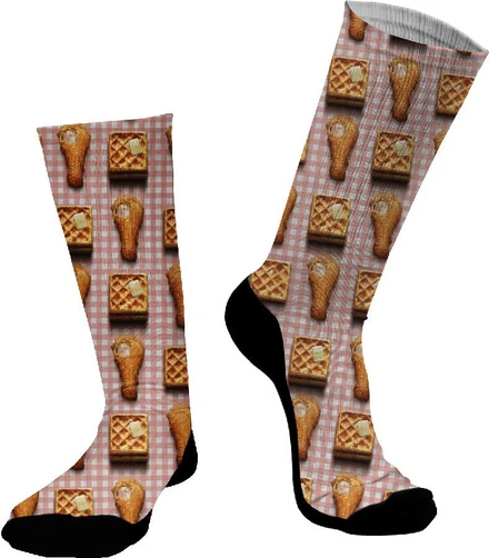 Dimisocks Do You Dare Chicken & Waffle Ανδρικές Κάλτσες Ψηλές με Σχέδια ...