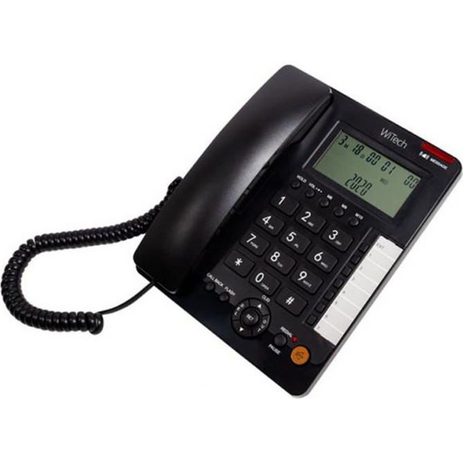 Witech WT-3010 Ενσύρματο Τηλέφωνο με Ανοιχτή Ακρόαση Μαύρο | BestPrice.gr