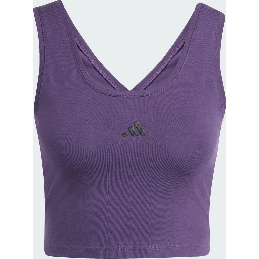 Adidas Essentials Small Logo Cotton Lifestyle Tank Γυναικείο Αθλητικό Crop Top Μωβ KB7127 ...