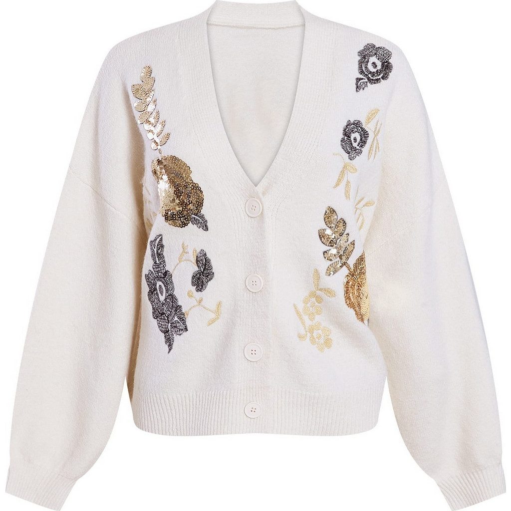 Celestino Γυναικεία Ζακέτα Πλεκτή Μακριά με Κουμπιά Εκρού SQ7948.5074 ...