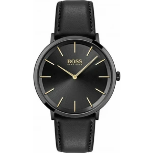 Hugo Boss Distinction Ανδρικό Ρολόι με Μαύρο Δερμάτινο Λουράκι 1513794 ...