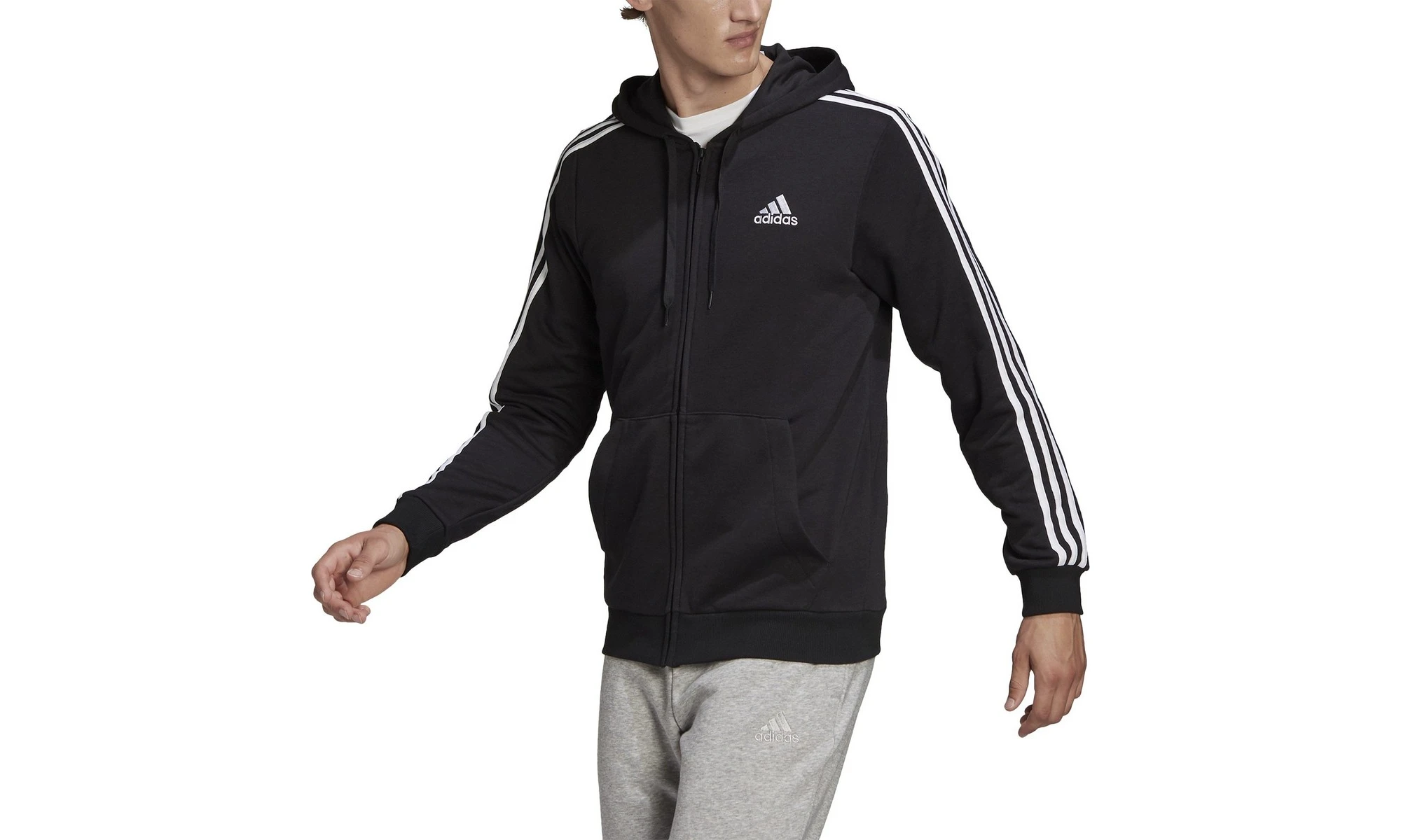 Adidas Essentials French Terry 3-Stripes Ανδρική Ζακέτα Φούτερ με ...