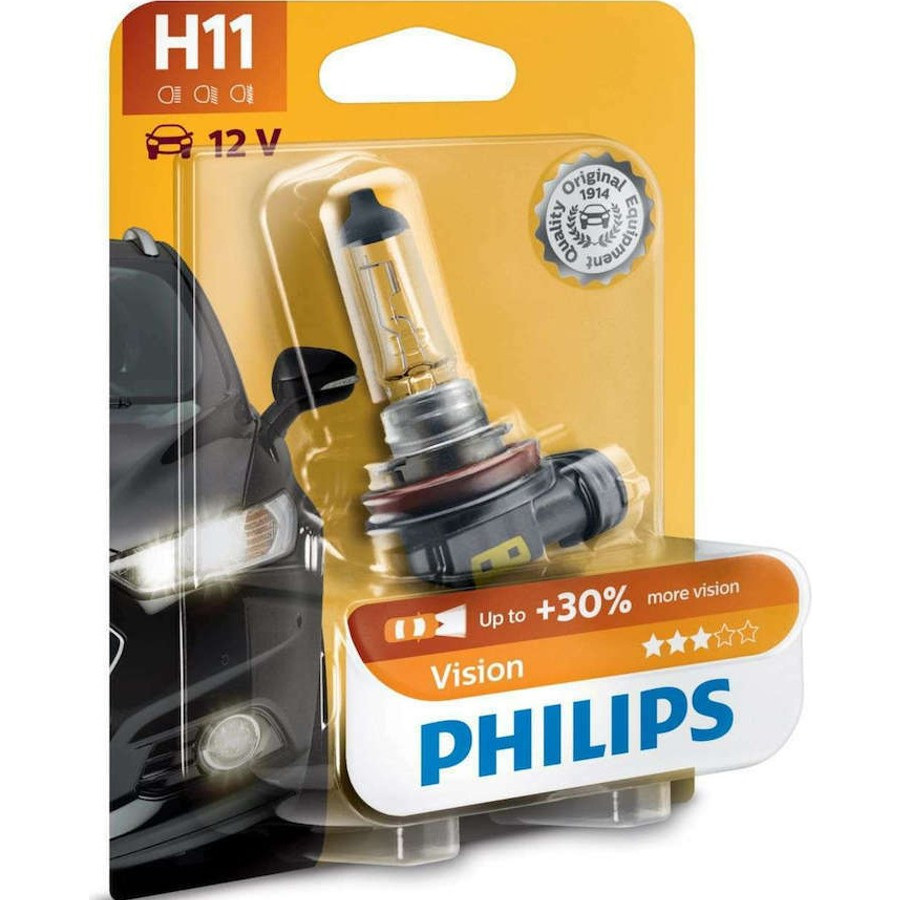Philips H11 PGj19-2 Vision Αλογόνου 12V 55W 1τμχ | BestPrice.gr