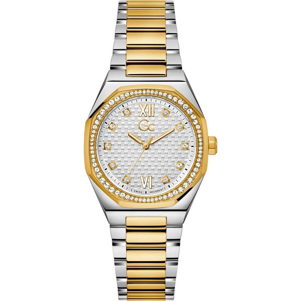 Guess GC Collection Γυναικείο Ρολόι με Χρυσό Μεταλλικό Μπρασελέ ...