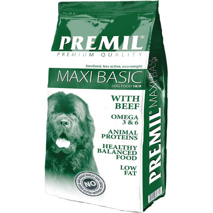 Premil Maxi Basic 20/6 Adult Grain Free & Low Fat with Beef f 10kg ...