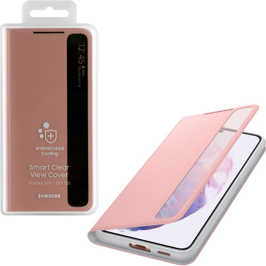 Samsung Clear View Cover Pink (Galaxy S21+ 5G) | BestPrice.gr