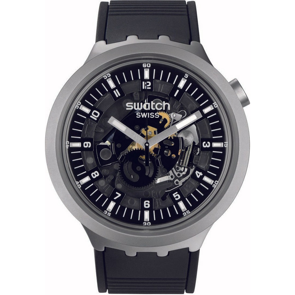 Swatch Big Bold Ανδρικό Ρολόι με Μαύρο Καουτσούκ Λουράκι SB07S105 ...
