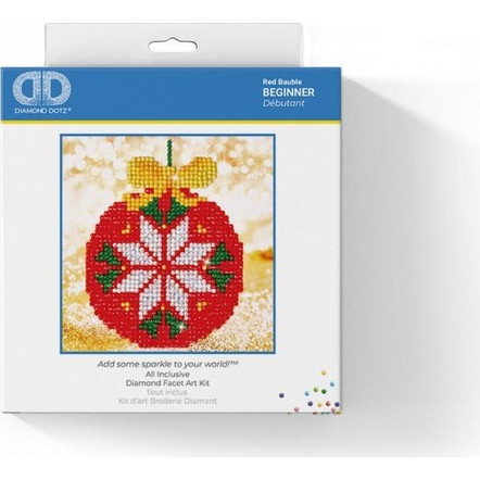 Diamond Dotz Red Bauble Καμβάς Diamond Painting Kit 13x13cm DD2.021 ...