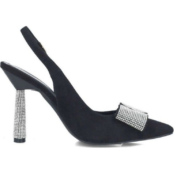 Menbur Γόβες Slingback με Λεπτό Ψηλό Τακούνι & Στρας Μαύρες 25445 ...