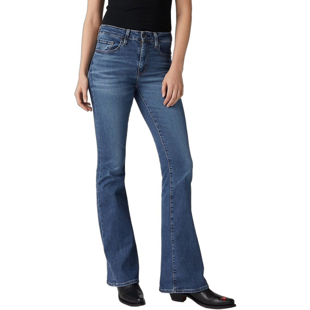 Levi's Ψηλόμεσο Γυναικείο Τζιν Παντελόνι Bootcut Εφαρμογή Καμπάνα Μπλε ...