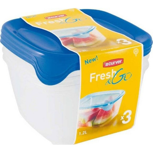 Curver Fresh & Go Σετ Δοχεία Φαγητού Πλαστικά Κατάλληλα για Φούρνο ...